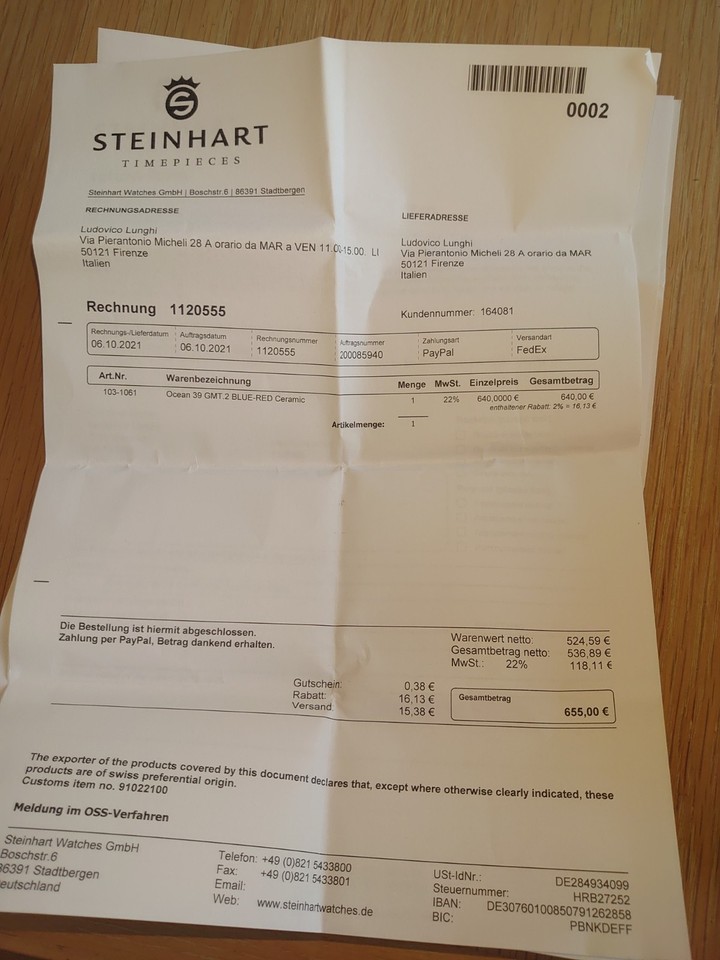 Steinhart Ocean 39 GMT Blue Red Ceramic Pepsi Jubilee Plus | eBay