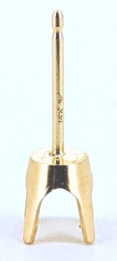 14K Yellow Gold Round Earring Stud Setting Pre-Notched 1.7mm to 6.5mm ...