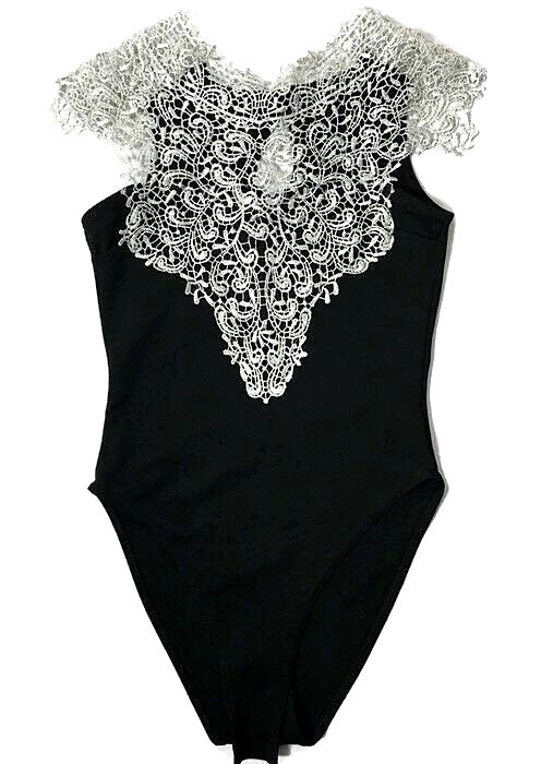 Boohoo Womens Silver Metallic Lace Front High Rise Bodysuit Sz. 2 | eBay