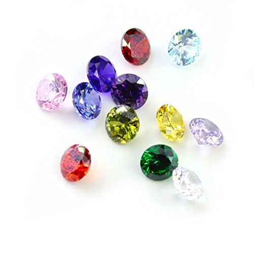 Wholesale 24PCS Crystal Glass Zircon Round 5MM Birthstones 0.2inches ...
