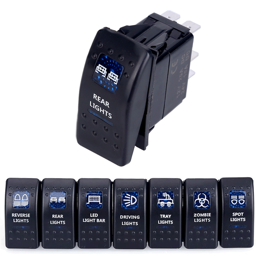 12V 20A Bar ARB Carling Rocker Toggle Switch Blue LED Car Boat Rear ...