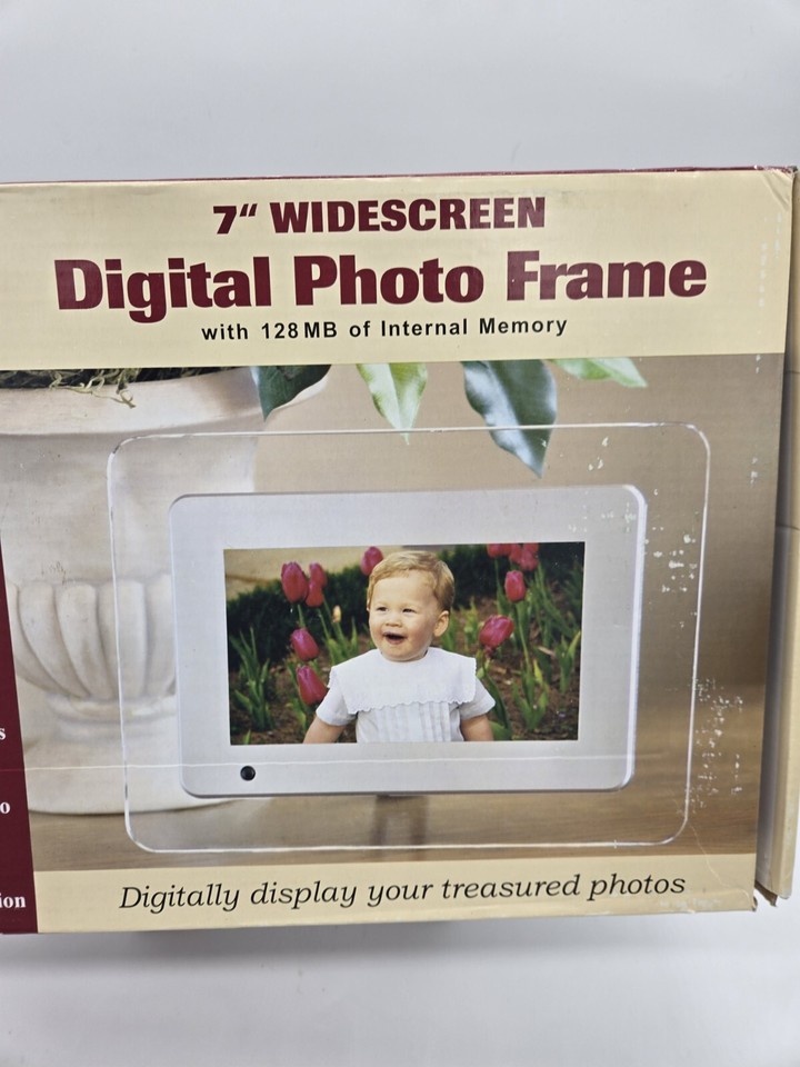 ADS 7” DIGITAL PHOTO FRAME PLAYER COMPATABLE W/MP3,SD,MMC,CF W/REMOTE ...