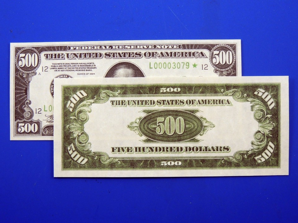 Reproduction $500 1934 FRN US Paper Money Currency Copy | eBay