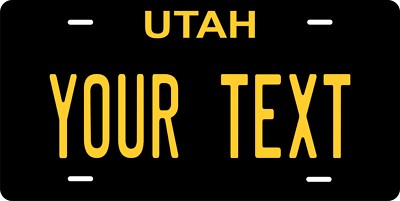 Utah Black License Plate Personalized Custom Car Bike Motorcycle Moped ...