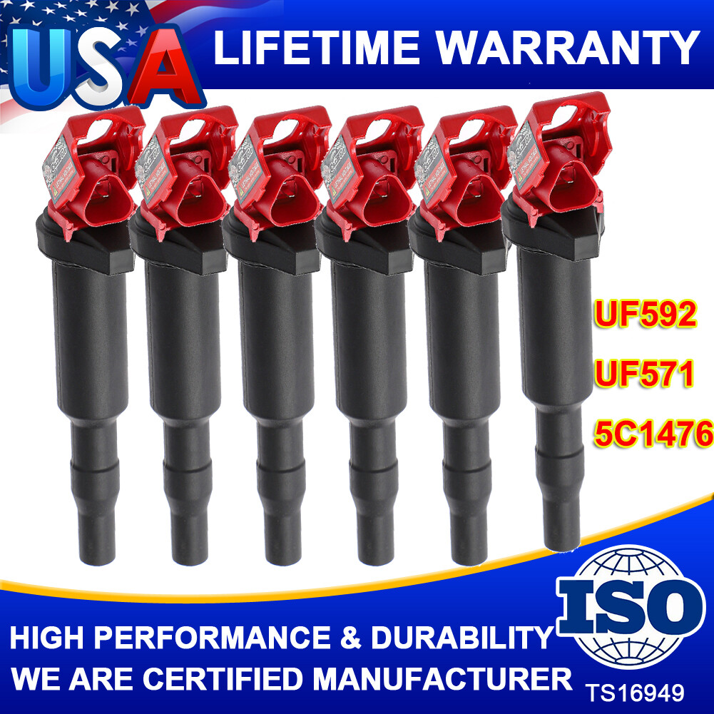 6 Pack High Performance Ignition Coil for BMW 328i 535i 550i 750i X3 X5 ...