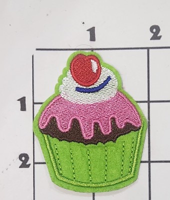 Cupcake Cup Cake Patch Embroidered Sew On Cherry on Top | eBay