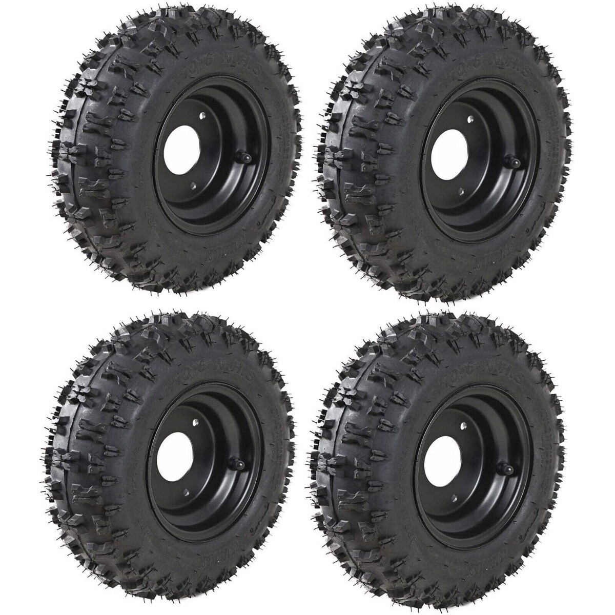 4pc 6 inch Wheel 4.10-6 Tire Rim 3 Stud Quad ATV Go Kart Buggy Scooter ...