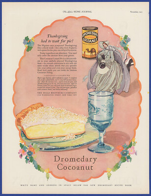 Vintage 1925 DROMEDARY Cocoanut Food Dessert Kitchen Art Decor 1920's ...