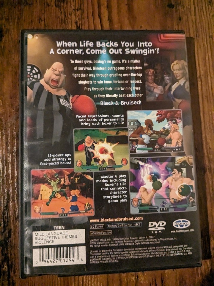 Black & Bruised (Sony PlayStation 2, 2003) In Blockbuster Case - Tested ...