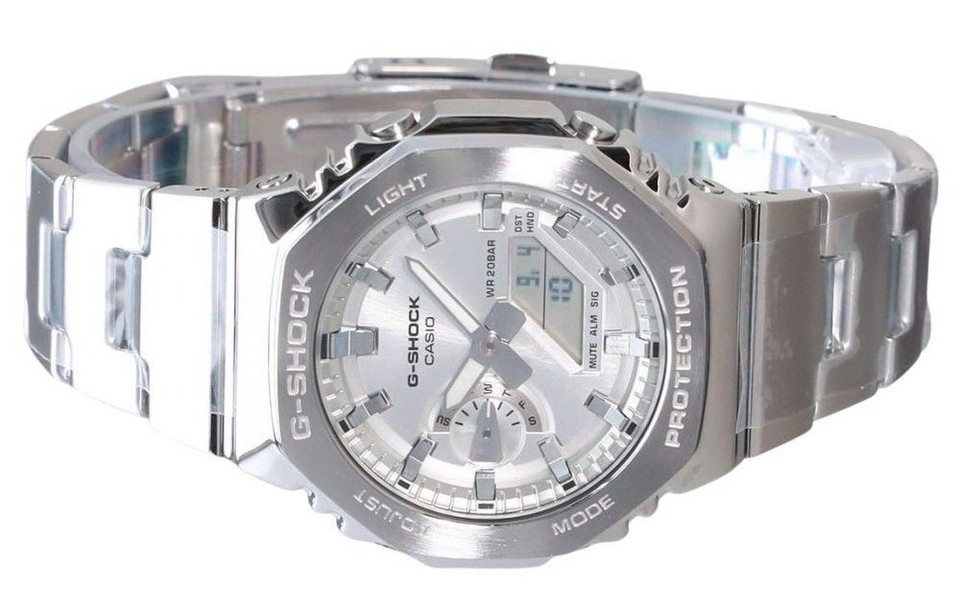 Casio G-Shock Silver Dial Quartz Sports 200M Men's Watch GM-2110D-7A | eBay