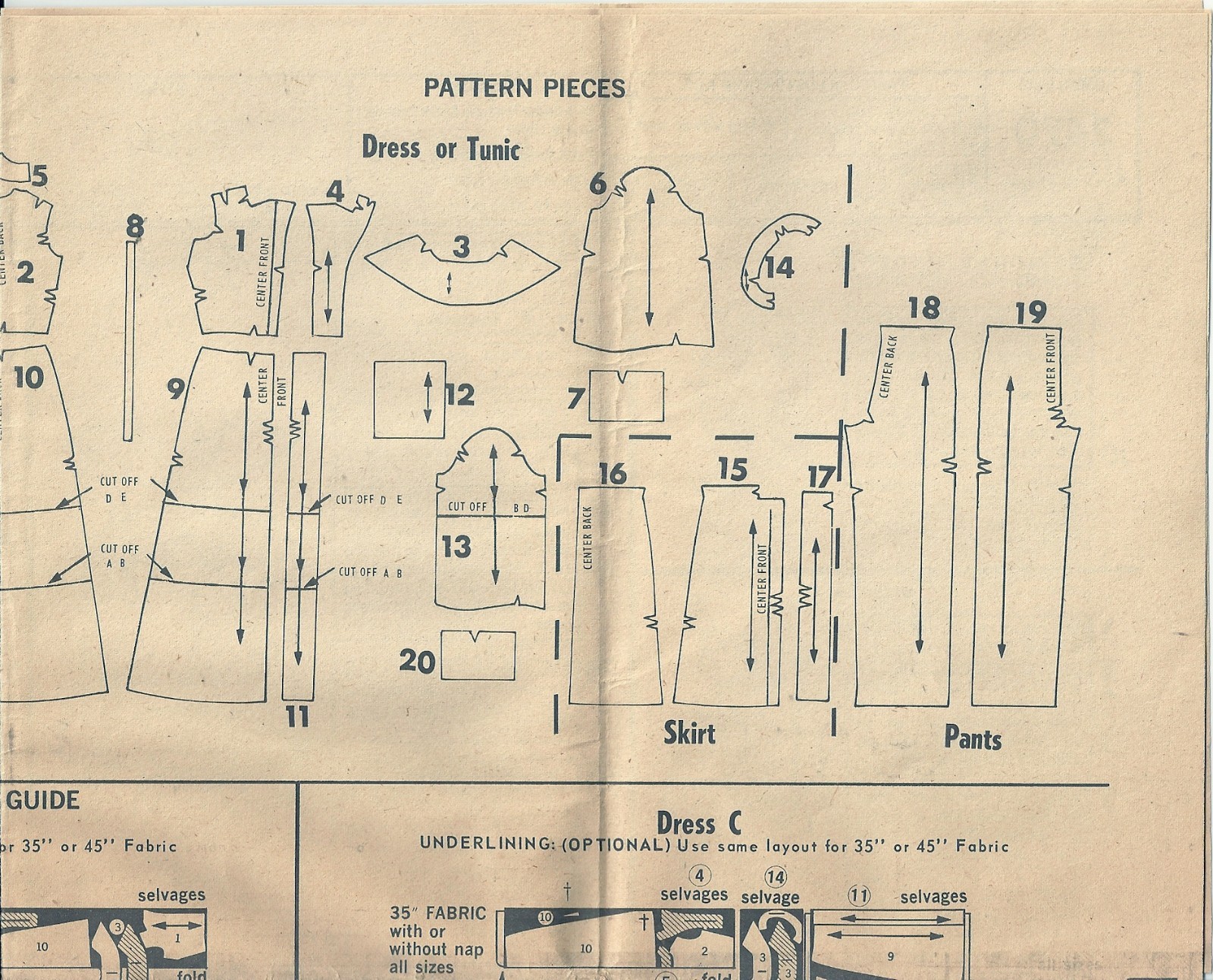Vogue Basic Design Sewing Pattern 2470 Dress or Tunic Skirt and Pants ...