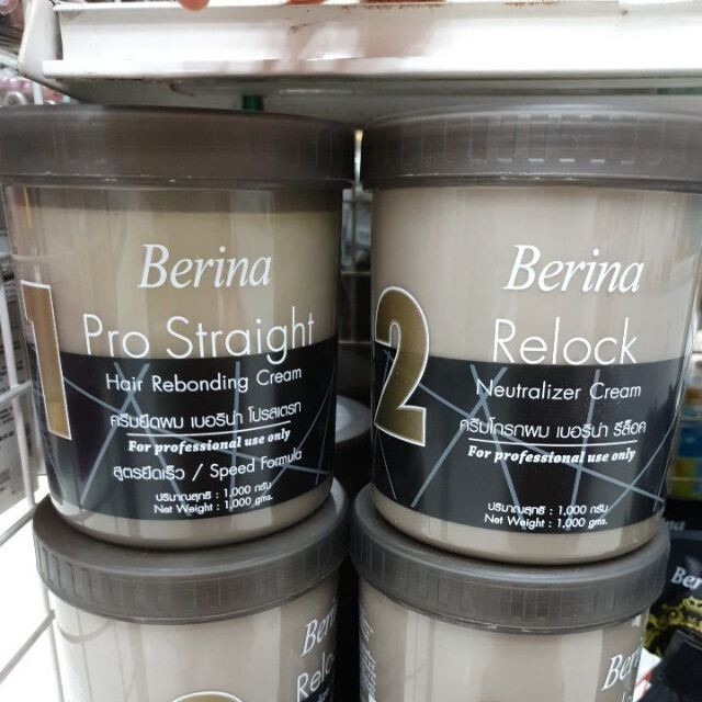 Berina Pro Straight Hair Rebonding Cream & Relock Neutralizer Cream ...