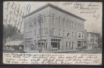 Postcard SUMMIT NJ Early 1900's Post Office & Business Storefronts 1906 ...