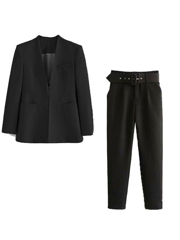 Set Woman 2 Pieces Blazer with Pant Suits Office Ladies Formal Overalls ...