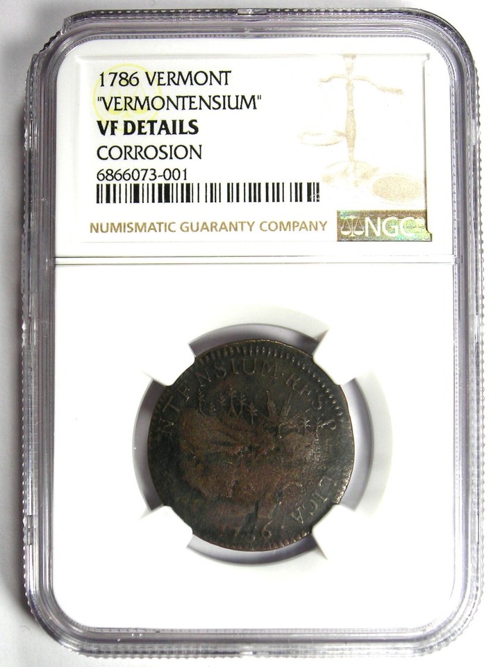 1786 Vermont Vermontensium Copper Coin - Certified NGC VF Details ...