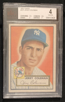 1952 Topps #237 Jerry Coleman BVG 4 Yankees | eBay