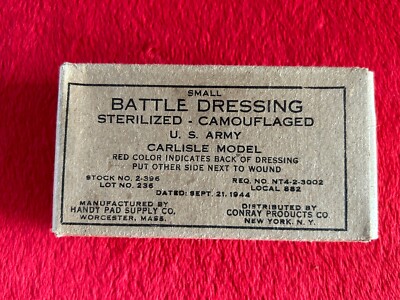 WW2 US Army Small Battle Dressing Carlisle Model First Aid Bandage ...