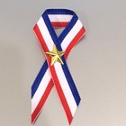 USA Patriotic Red White & Blue Ribbon & Star Lapel Pin, Handcrafted In ...