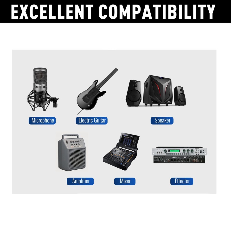 Guitar Cable 20 Feet -Right Angle to Straight Instrument Cable-Gold ...