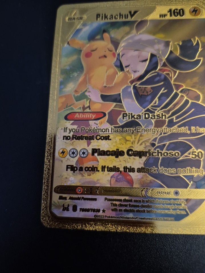 Gold Plated Pokemon Pikachu Mom And Baby Pikachu Rare Card | eBay