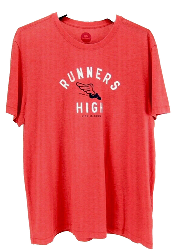 Life is Good Tee Shirt Mens 2XL Runners High Winged Sneaker Short ...