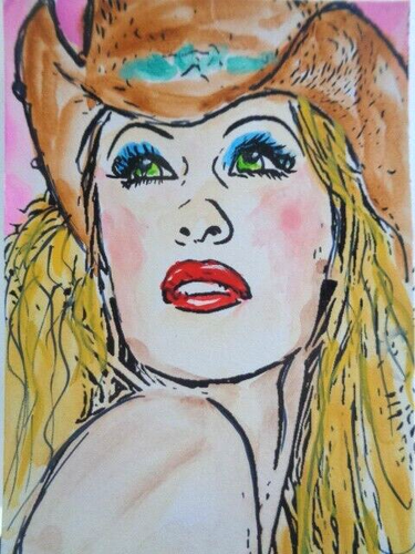ACEO ATC Sketch - PAMELA ANDERSON Art | eBay