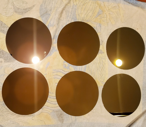 6 PC Lot IBM 300mm Semiconductor Silicon Wafers with Gold Coating No ...