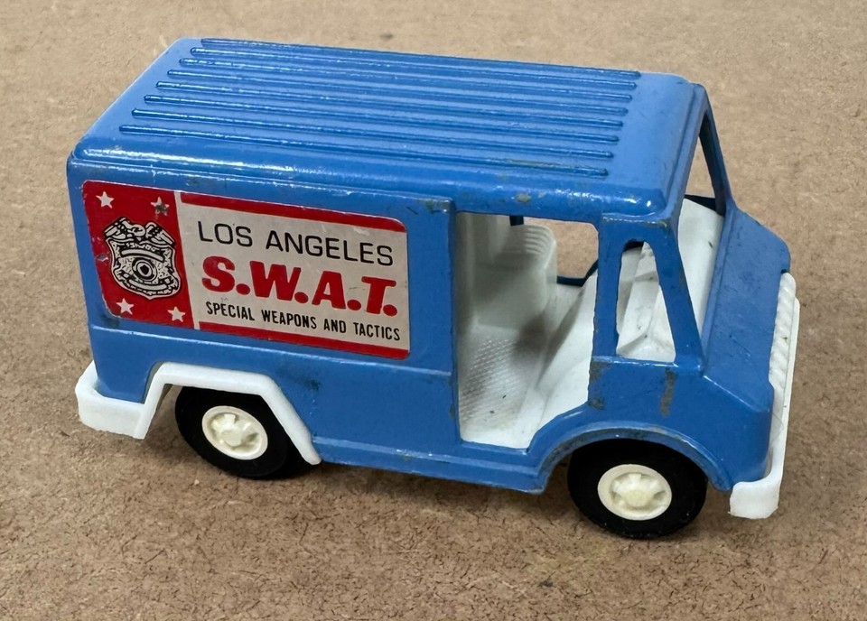 Vtg 1970 Tootsie Toy Blue Panel Los Angeles Swat Truck Pressed Steel ...