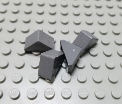 LEGO Lot of 4 Dark Bluish Gray 2x1 Double Roof Slopes | eBay