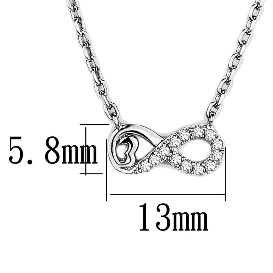 Women's Stainless Steel Love Infinity Symbol CZ Promise Pendant ...