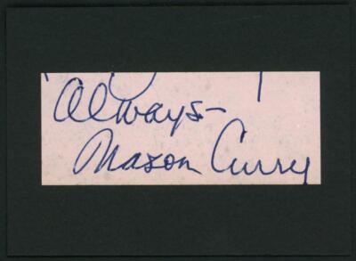MASON CURRY (1908-1980) autograph cut | "The Exorcist" + Hitchcock ...
