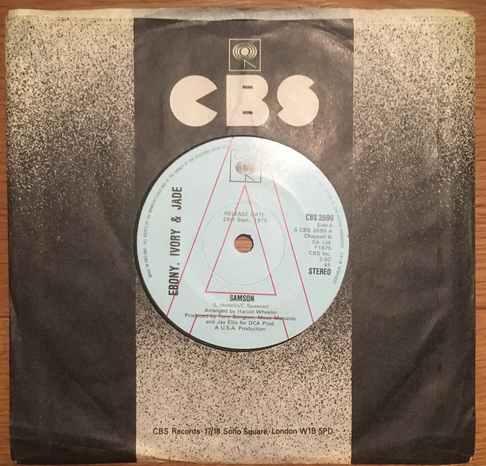 EBONY,IVORY & JADE Samson 7” VINYL UK CBS 1975 Double A Sided Promo ...