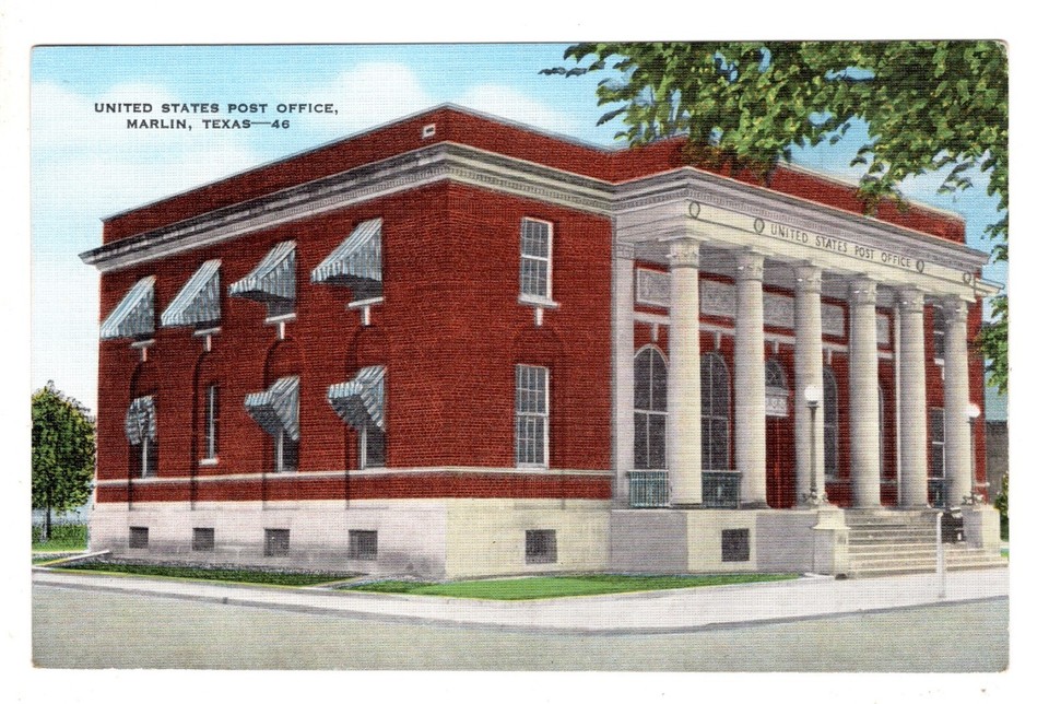 United States Post Office Marlin Texas Postcard TX | eBay