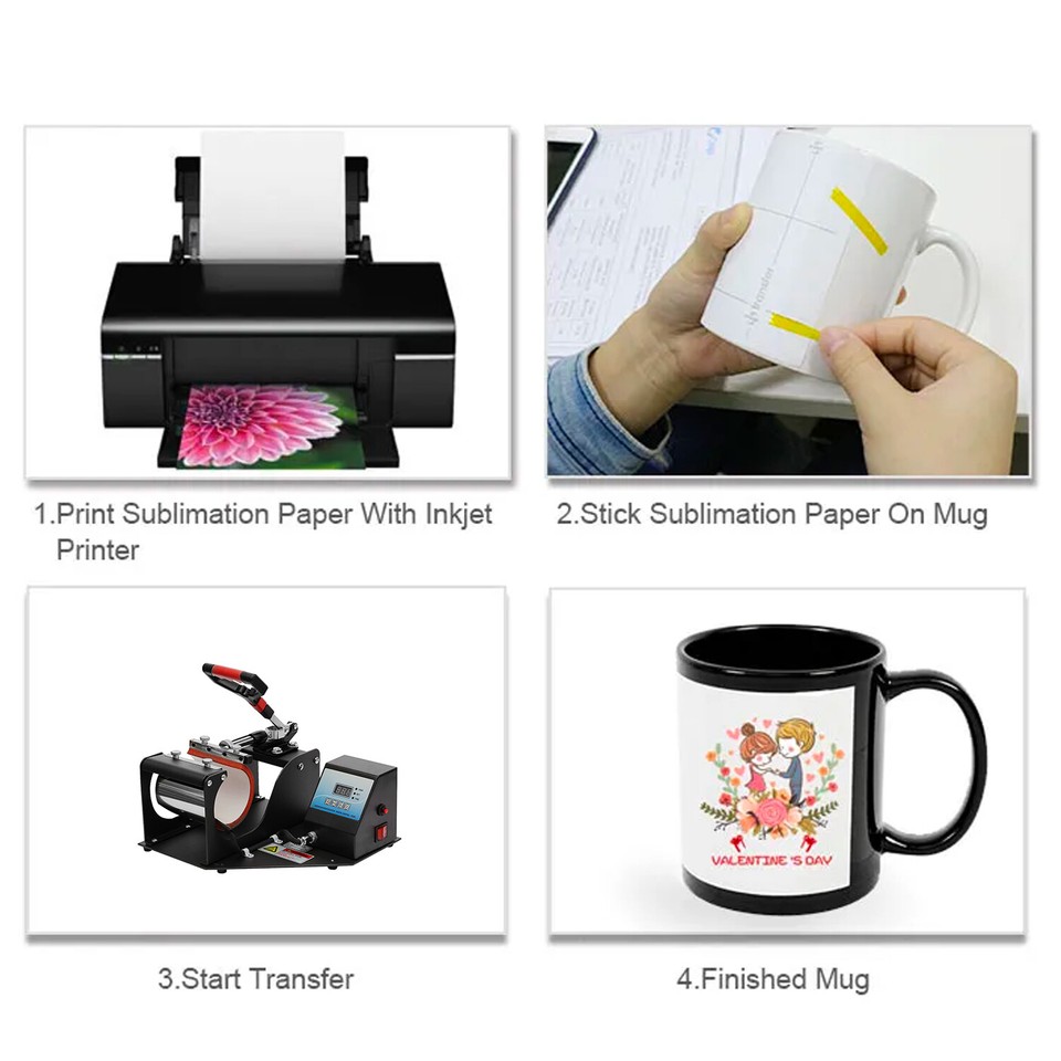 36 x Customised Sublimation Mug 11oz Coloured Coffee Cups Personalised ...