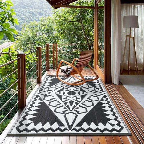 Hicooe Indoor Outdoor Rug 4X6 Plastic Straw Waterproof Outside Rugs ...
