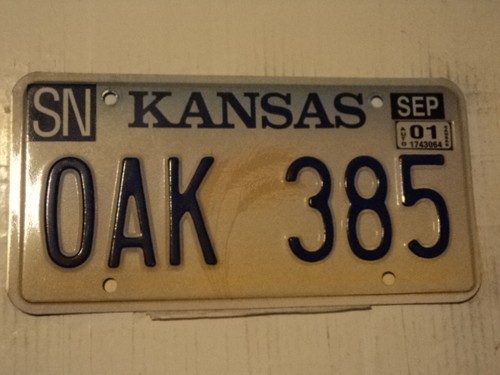 2001 KANSAS Wheat License Plate OAK 385 KS Shawnee | eBay