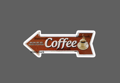 Coffee Arrow Sticker Cafe Retro Waterproof | eBay