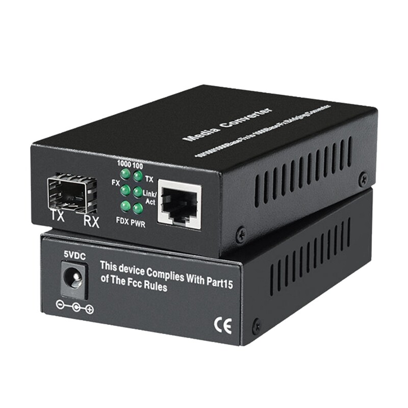 SFP Fiber to RJ45 Media Converter SFP 10/100/1000M Ethernet ...