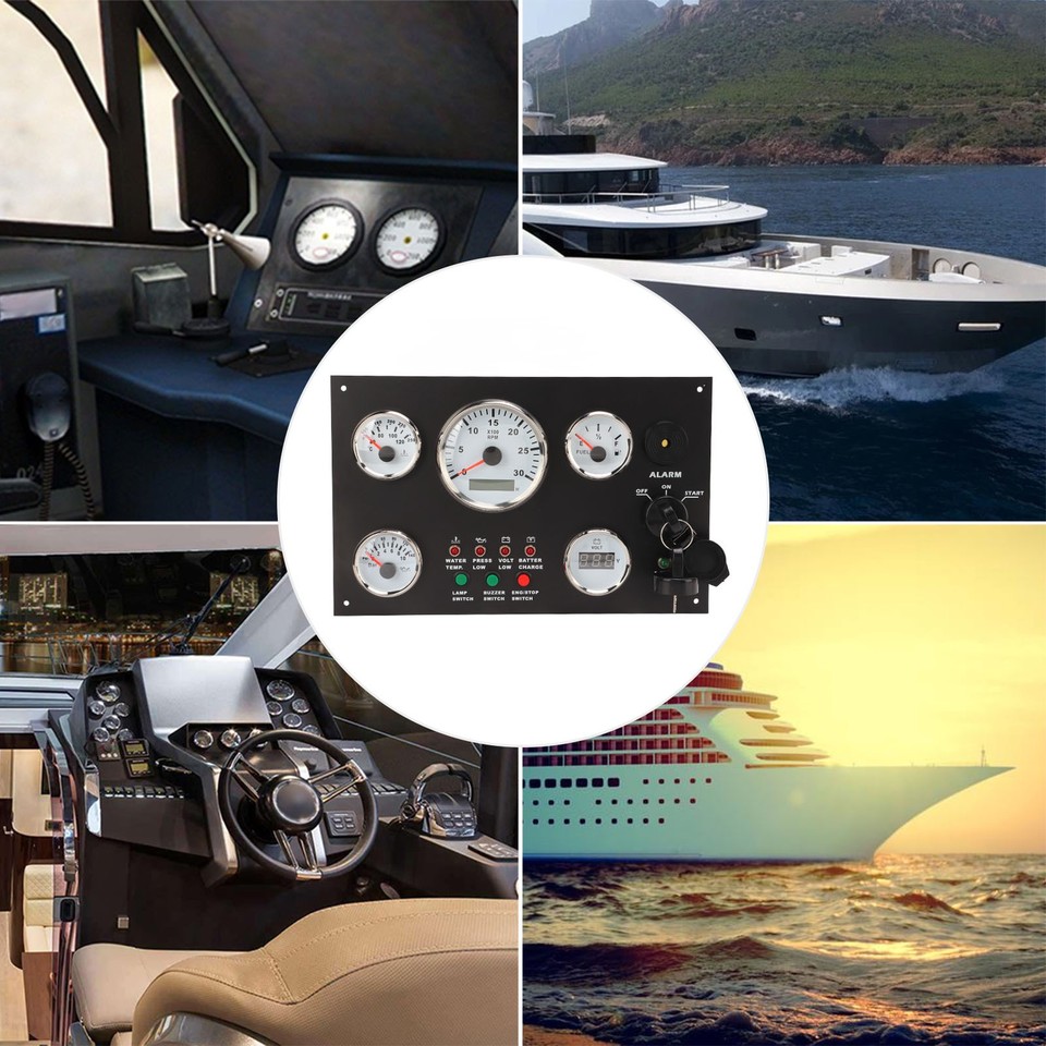 Engine Dash Instrument Panel With Engine Speed Oil Level Pressure Water ...