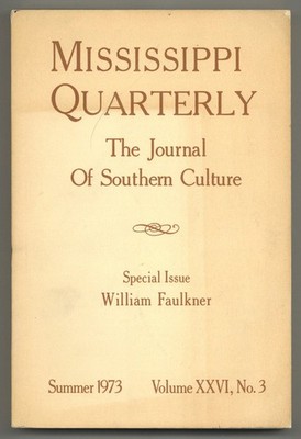 Special Issue William Faulkner in Mississippi Quarterly The Journal 1st ...