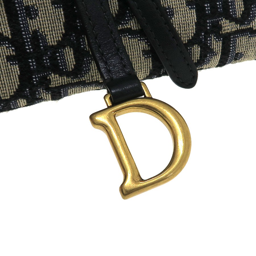 Christian Dior Saddle Chain Pouch S5614CTZQ_M928 Blue Jacquard Gold # ...