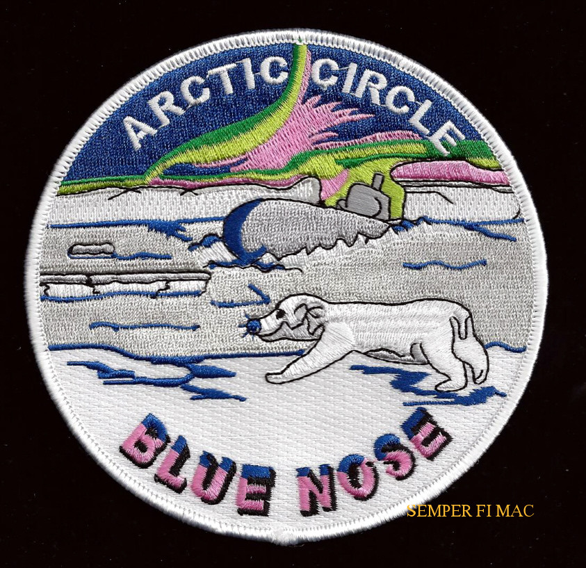 BLUE NOSE PATCH USS US NAVY ARTIC SUBMARINE PIN UP CIRCLE WARM BODY ...
