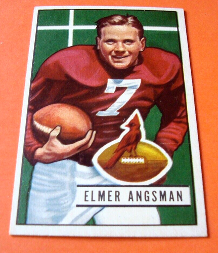1951 Bowman #97 ELMER ANGSMAN ex/nm+ CHICAGO CARDINALS no creases ...
