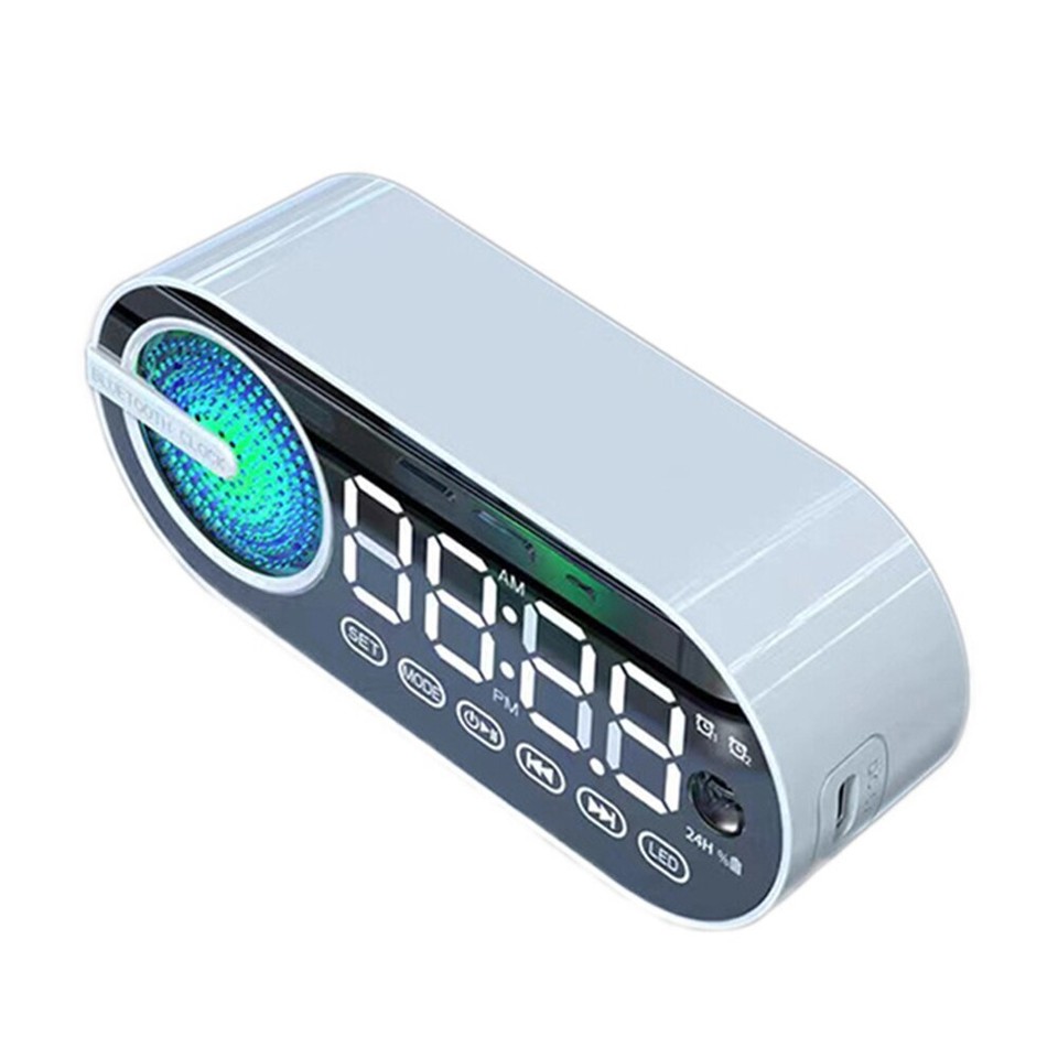 RGB TWS USB LED Mirror Wireless Bluetooth Speaker Digital Alarm Clock ...
