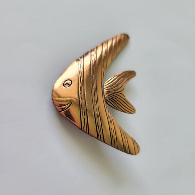 Vintage Copper Angel Fish Pin Brooch MCM Jewelry | eBay