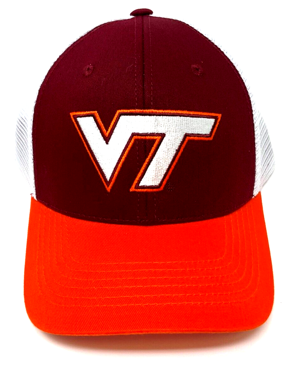 VIRGINIA TECH UNIVERSITY HOKIES LOGO CURVED BILL MESH TRUCKER SNAPBACK ...