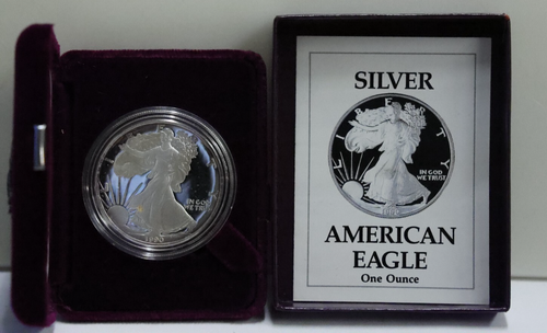 1990 S SILVER AMERICAN EAGLE PROOF US Mint Box One Ounce .999 FINE Box/COA.. | eBay