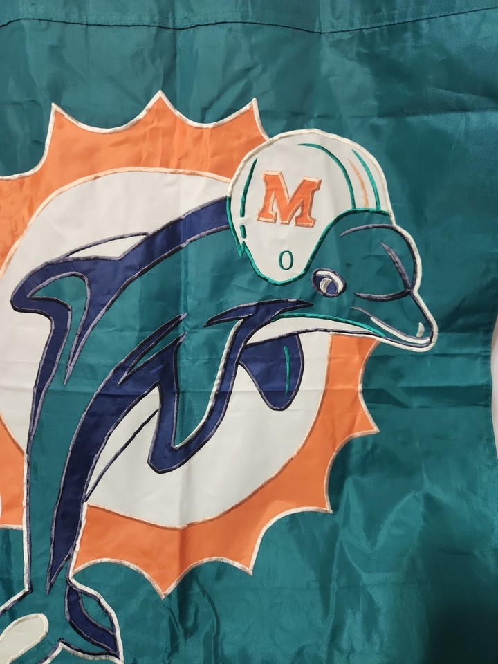 Miami Dolphins Embroidered Banner Style Yard Flag (2 Sided) 44”H x 28”W ...