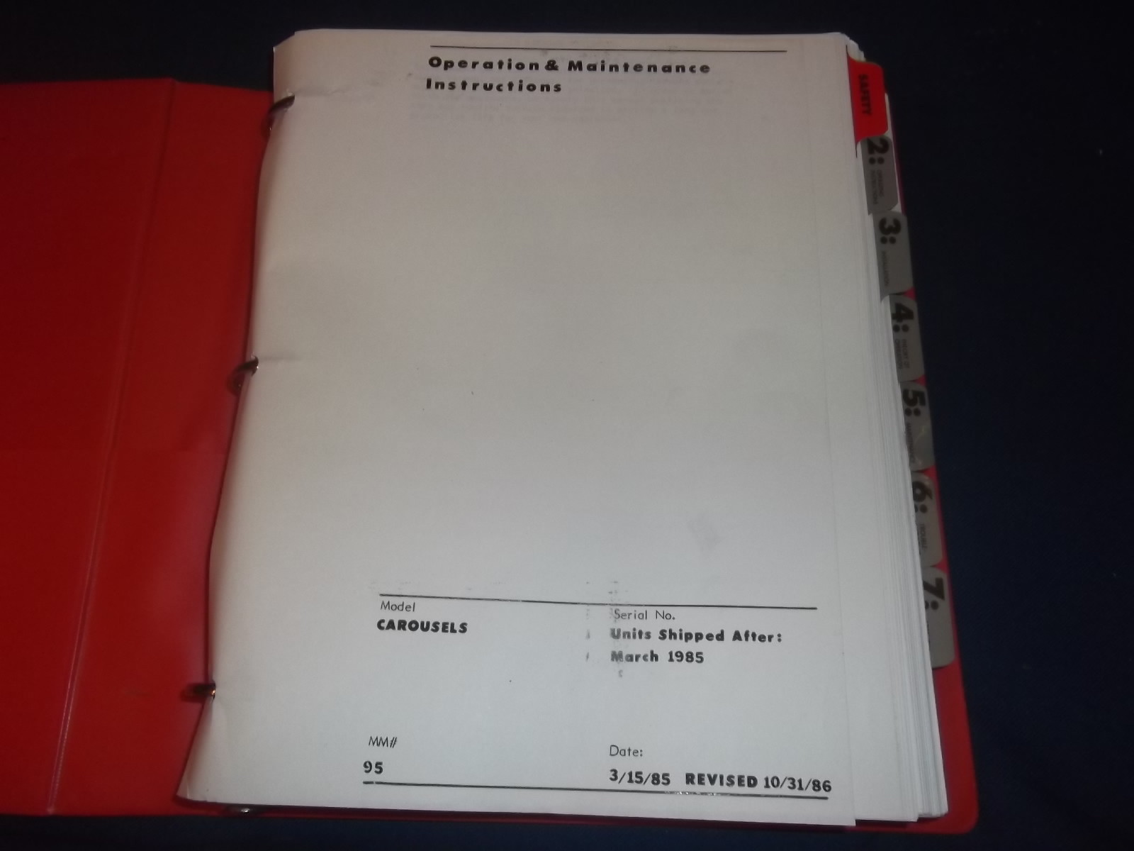 RAYMOND CAROUSELS FORKLIFT PALLET OPERATOR OPERATION & MAINTENANCE BOOK ...