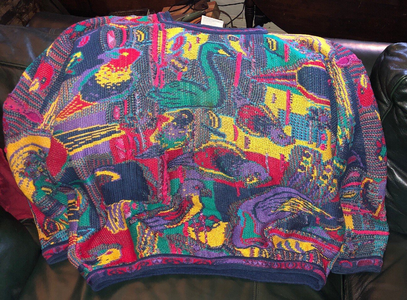 COOGI 90s Vtg Australia Colorful BIGGIE Animals Bird Print Sweater XL ...